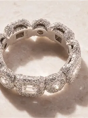 DAVID MORRIS Eternity 18-karat White Diamond Ring