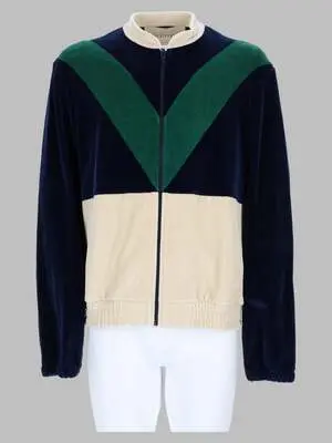 Valentino Garavani Felpa In Jersey Di Cotone Con Zip - Blue