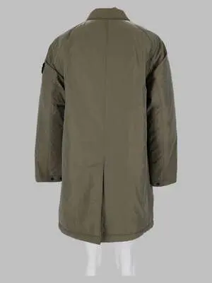 Stone Island Cappotto Lungo In Micro Twill