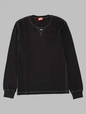 DIESEL® T-shirt Oval D A Manica Lunga - Black