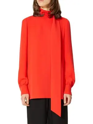 Valentino Garavani Neck-tie Silk Blouse