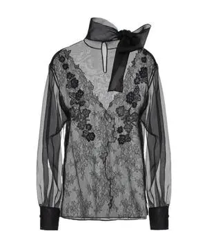 Valentino Garavani Lace Long-sleeved Blouse - Black