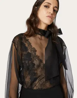 Valentino Garavani Lace Long-sleeved Blouse