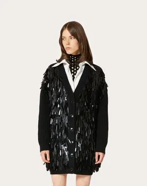 Valentino Garavani Teardrop Sequined Button-up Cardigan