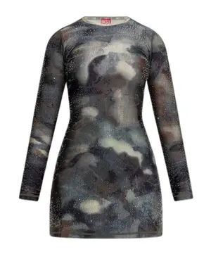 DIESEL® D-uplo Printed Embellished Mini Dress - No