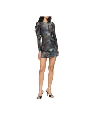 DIESEL® D-uplo Printed Embellished Mini Dress