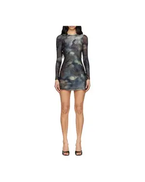 DIESEL® D-uplo Printed Embellished Mini Dress