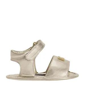 Dolce & Gabbana Dg-plaque Sandals - Grey
