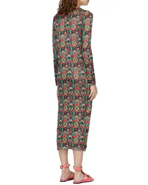 Valentino Garavani Jacquard Optical-pattern Lurex Long Cardigan