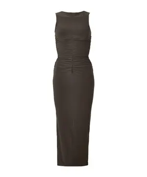 Norma Kamali Pleated Detail Dress - Black