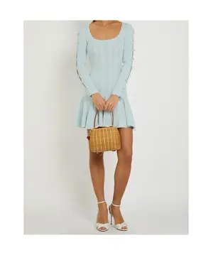 LoveShackFancy Cut-out Long-sleeve Mini Dress