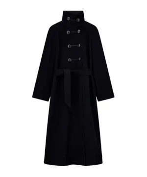 Emporio Armani Double-breasted Belted Coat - Black