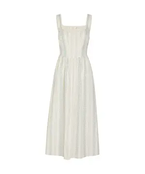 LoveShackFancy Striped Dress - Light Blue