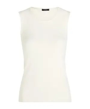 JOSEPH Round Neck Slim Fit Vest - Ivory