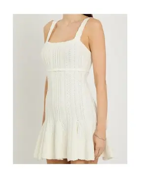 LoveShackFancy Sleeveless Pleated Knit Dress