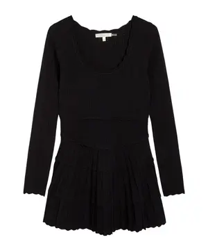 LoveShackFancy Long-sleeve Mini Dress - Black