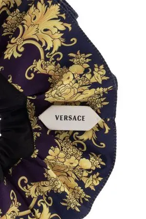 Versace Printed Poplin Scrunchie - Black