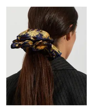 Versace Printed Poplin Scrunchie - Black