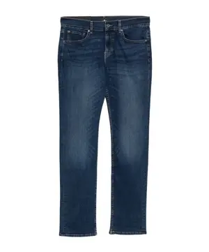7 For All Mankind Faded-effect Straight-leg Jeans - Blue