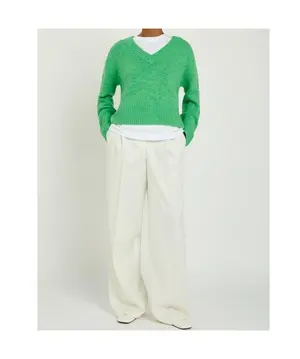 LISA YANG Ribbed V-neck Sweater