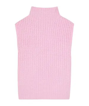 LISA YANG High-neck Knitted Vest - Pink