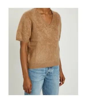 LISA YANG Brushed Design Sweater - Tan
