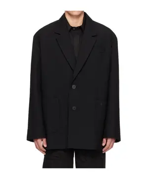 WOOYOUNGMI Oversized Wool Blazer - Black