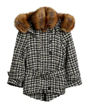 KNWLS Hooded Coat - Houndstooth Pattern