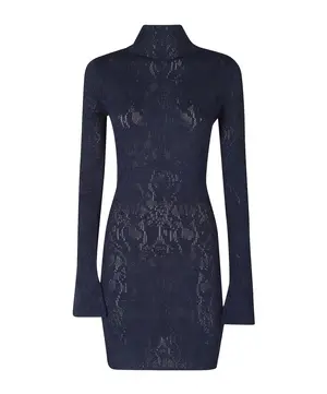 DONDUP Sheer Knit Mini Dress - Blue