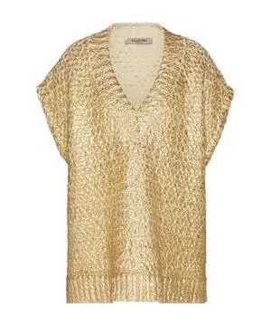 Valentino Garavani Oversized Metalic Knitted Vest - Nude