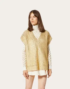 Valentino Garavani Oversized Metalic Knitted Vest