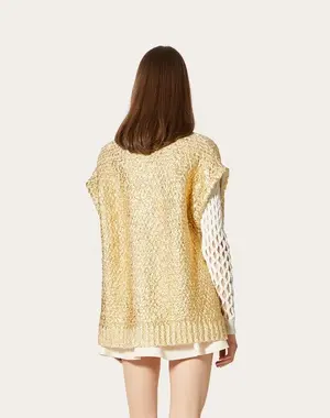 Valentino Garavani Oversized Metalic Knitted Vest