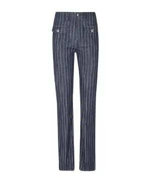 DONDUP Patch Pocket Pinstripe Pants - Blue