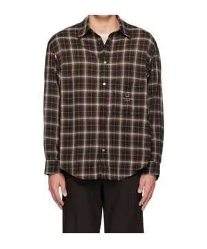 WOOYOUNGMI Ombré Plaid Shirt - Brown