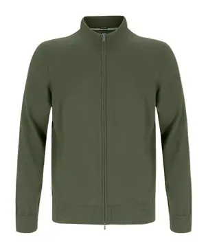 Hugo Boss Zip-up Virgin Wool Sweater
