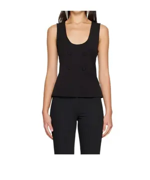 Gimaguas Low Round-neck Tank Top - Black