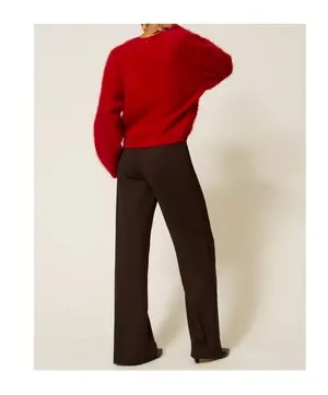 TWINSET Matte Satin Wide Leg Trousers