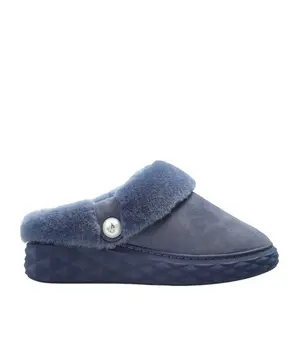 JIMMY CHOO Diamond Maxi Shearling Mules - Blue