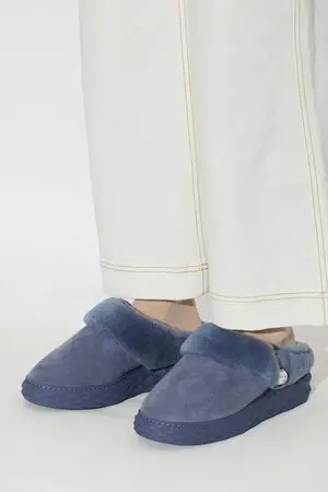 JIMMY CHOO Diamond Maxi Shearling Mules