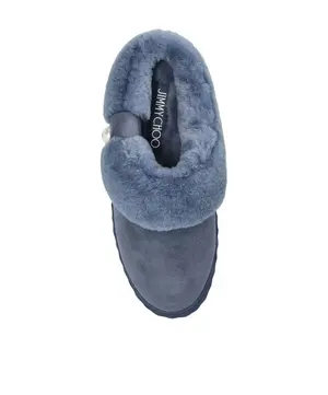 JIMMY CHOO Diamond Maxi Shearling Mules