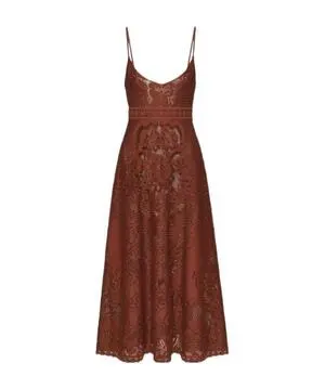 Valentino Garavani Thin Shoulder Strap Dress - Brown