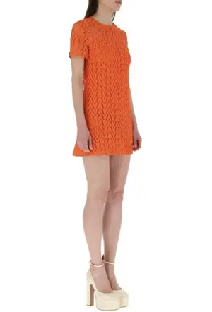 Valentino Garavani Logo Patterned Layered Mini Dress