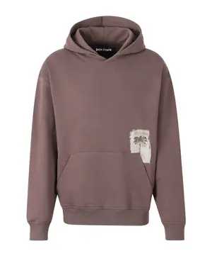 Palm Angels Palm Tree Print Hoodie - Brown