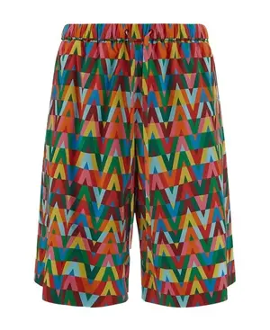Valentino Garavani Geometric Print Shorts - Green