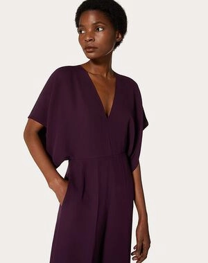 Valentino Garavani V-neck Silk Jumpsuit
