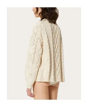 Valentino Garavani Flower Embroidered Cardigan