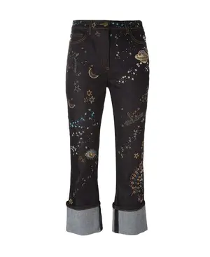 Valentino Garavani Dark Blue 'astro Couture' Jeans - Navy Blue
