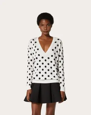Valentino Garavani Logo V-neck-wool Sweater