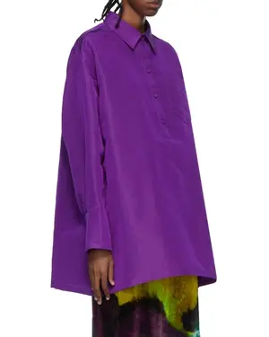 Valentino Garavani Faille Buttoned Long-sleeved Shirt Dress