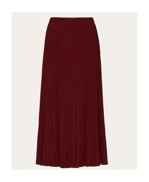 Valentino Garavani Pleated Midi Skirt - Brown